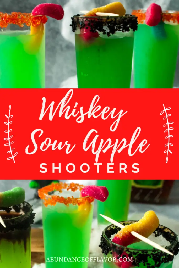 Whiskey Sour Apple Halloween Shooters - Abundance of Flavor